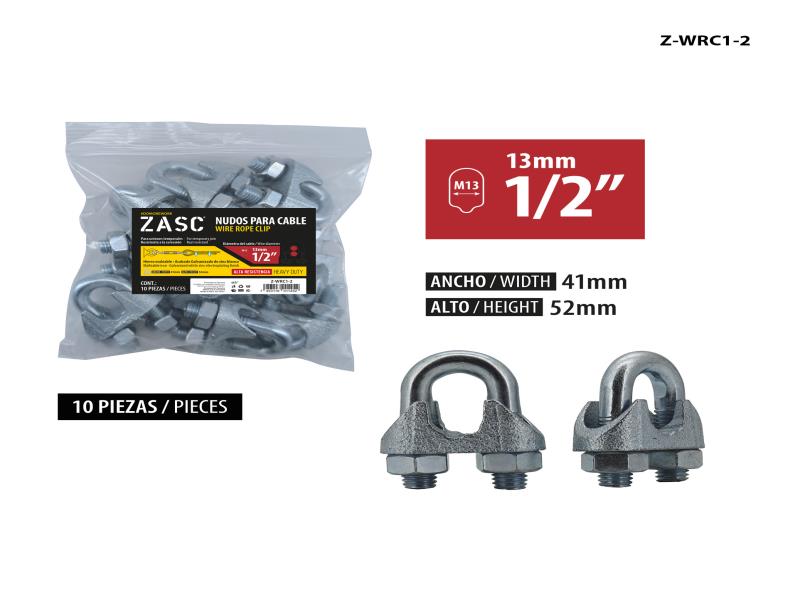 NUDOS PARA CABLE 1/2" HIERRO MALEABLE UNID ZASC | FERSOLUTION, C.A