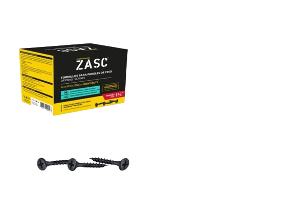 TORNILLO 1 1/4" ROSCA GRUESA CAL #6 NEGRO 1.000PZAS/CAJA UNID ZASC ...